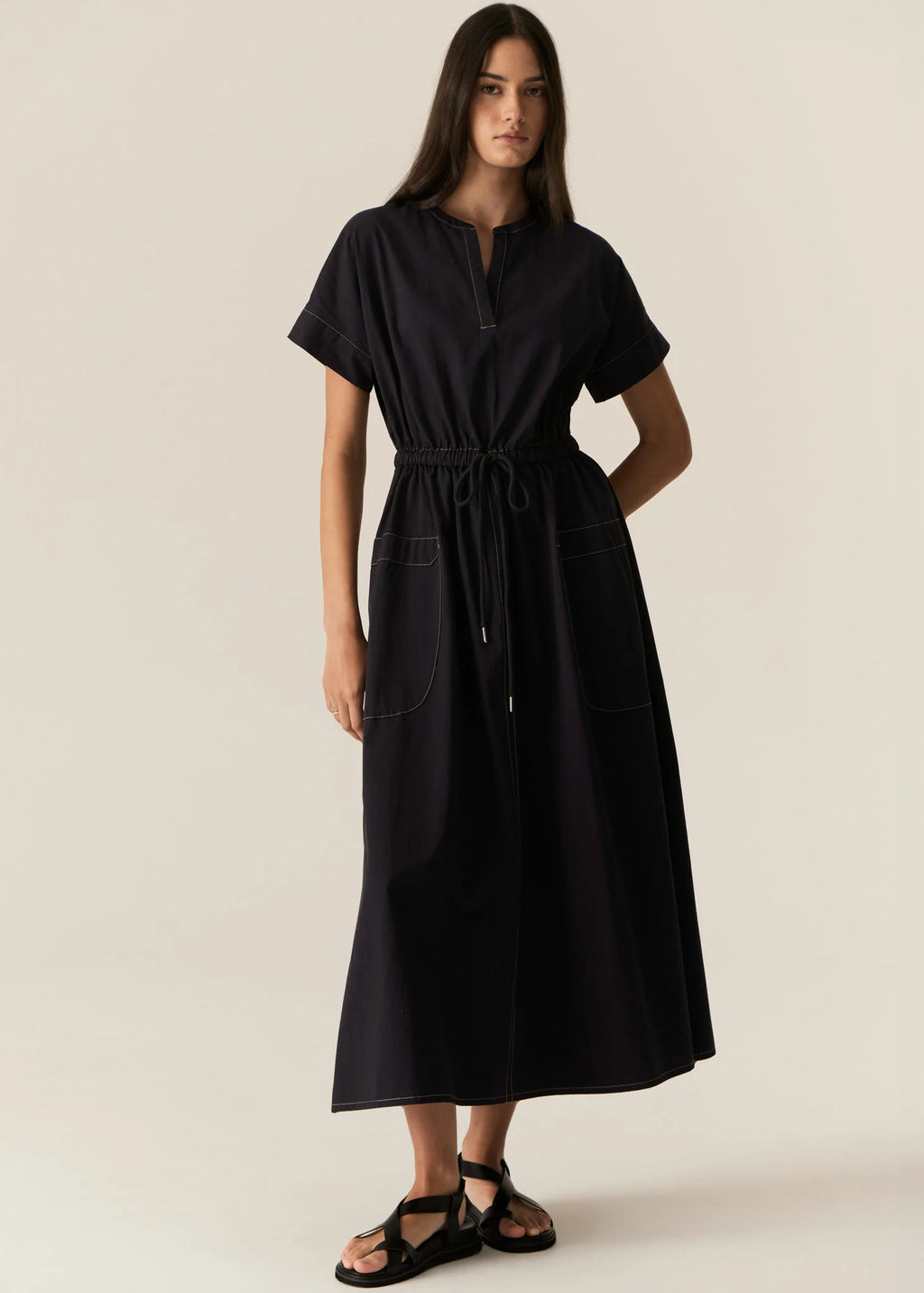 Pol Avrid Drawcord Dress Ink – Hall Concept Store