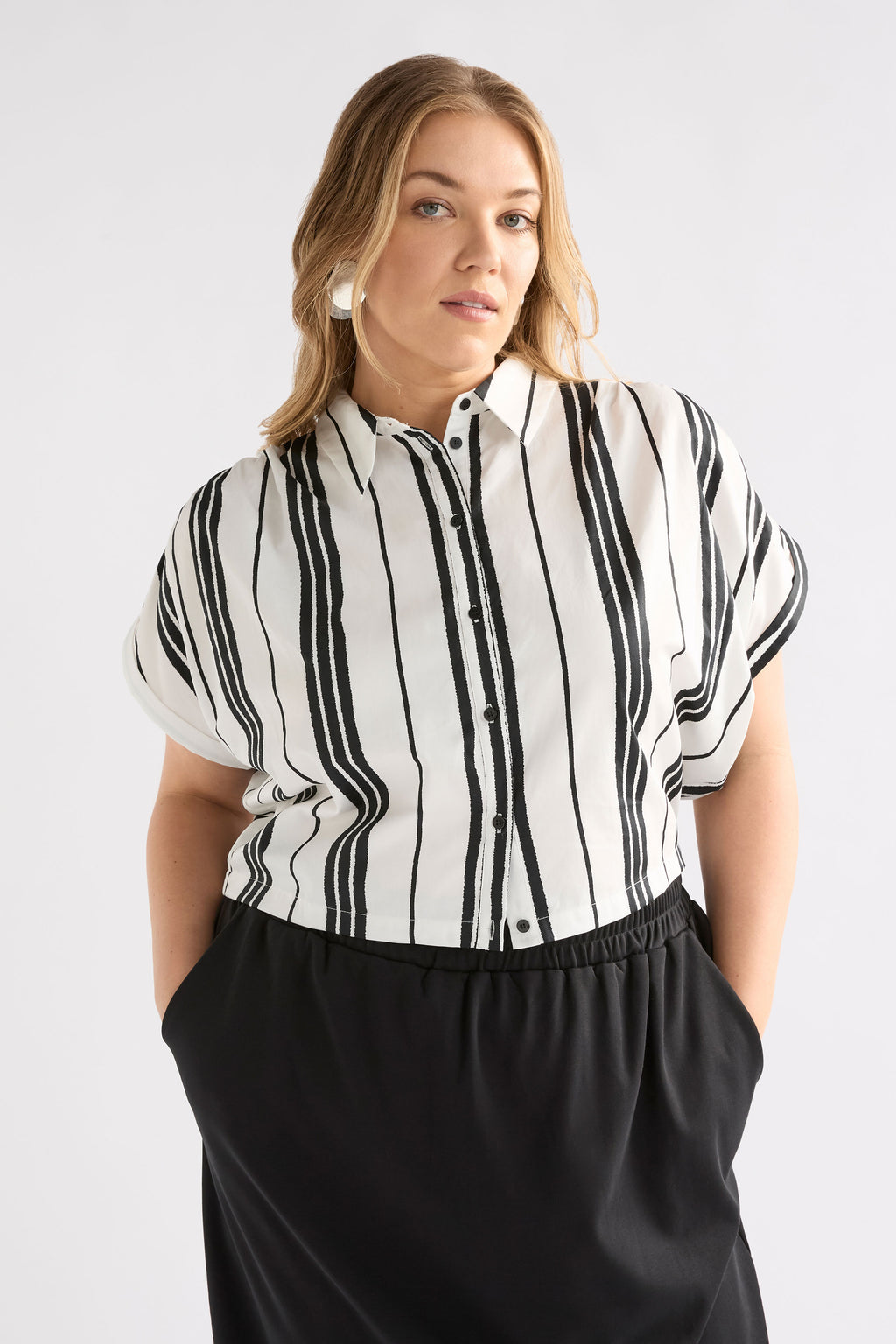 Elk Reza Shirt Fez Stripe White – Hall Concept Store